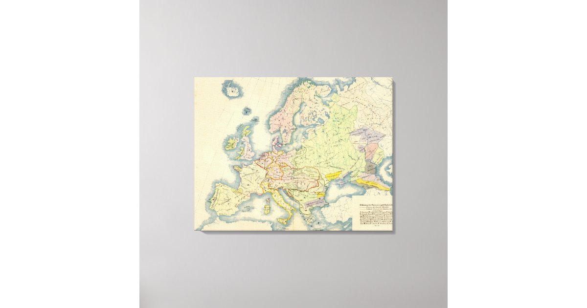 Ethnographic map of Europe Canvas Print | Zazzle