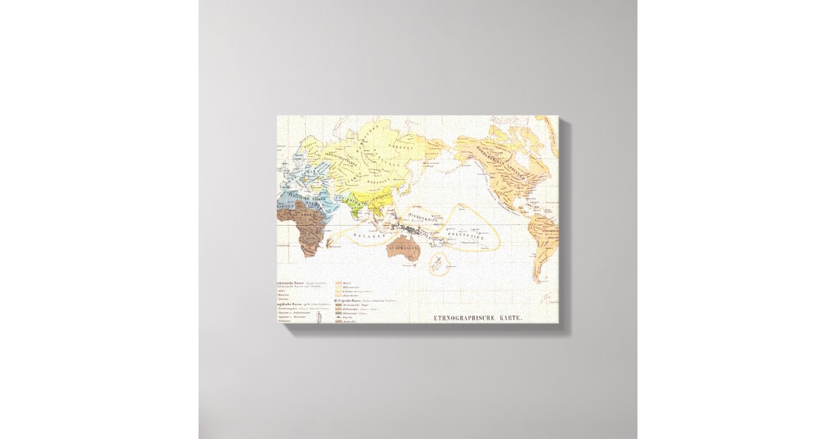 Ethnographic Map of the World Canvas Print | Zazzle