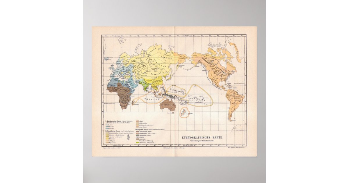 Ethnographic Map of the World Poster | Zazzle