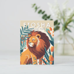 Etosha National Park Namibia Vintage Postcard | Zazzle