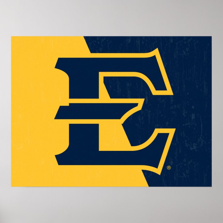 ETSU Buccaneers Color Block Distressed Poster | Zazzle