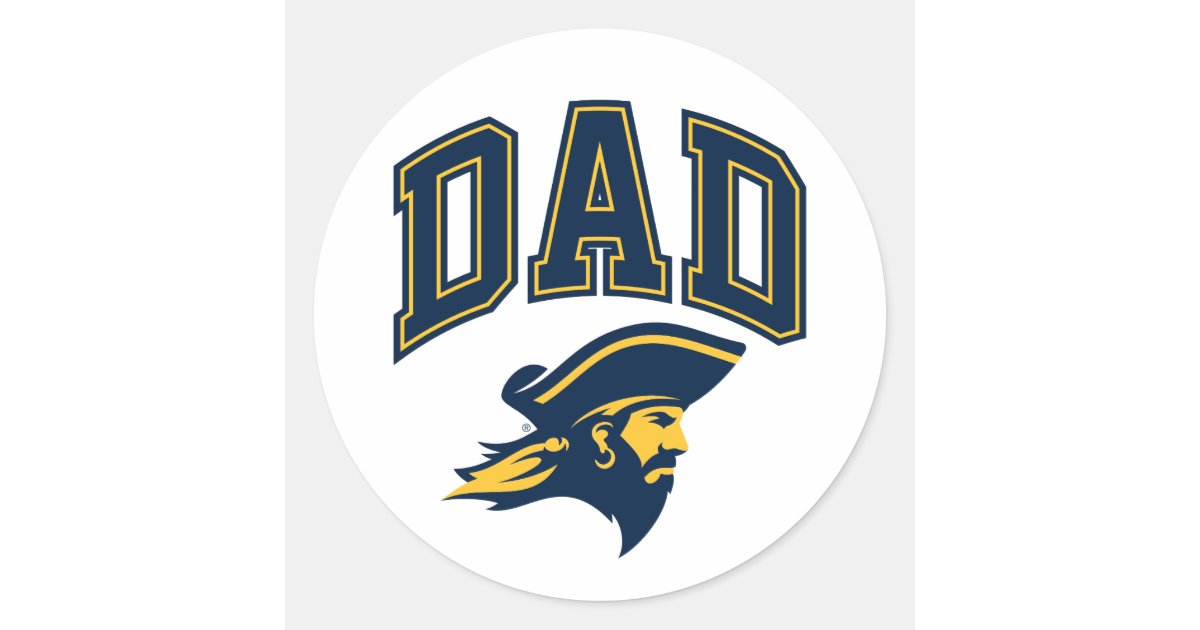 ETSU Buccaneers Dad Classic Round Sticker | Zazzle