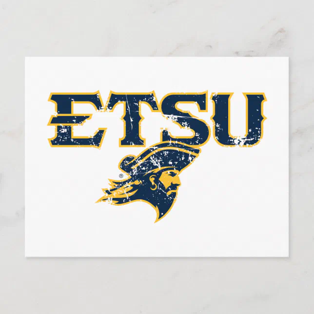 ETSU Buccaneers Distressed Postcard | Zazzle
