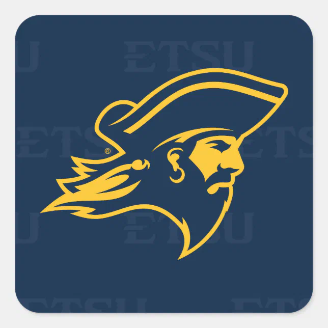 ETSU Buccaneers Logo Watermark Square Sticker | Zazzle