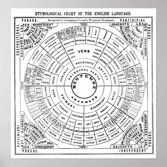 Etymological Chart of the English Language | Zazzle