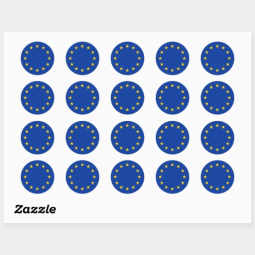 EU flag Classic Round Sticker | Zazzle
