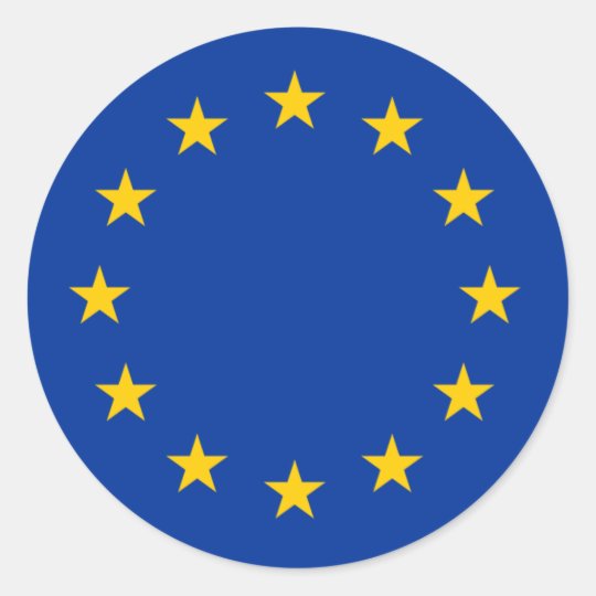 EU flag Classic Round Sticker | Zazzle.com