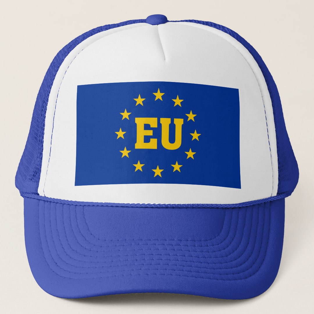 EU Flag, European Union Supporters Hat. Trucker Hat | Zazzle