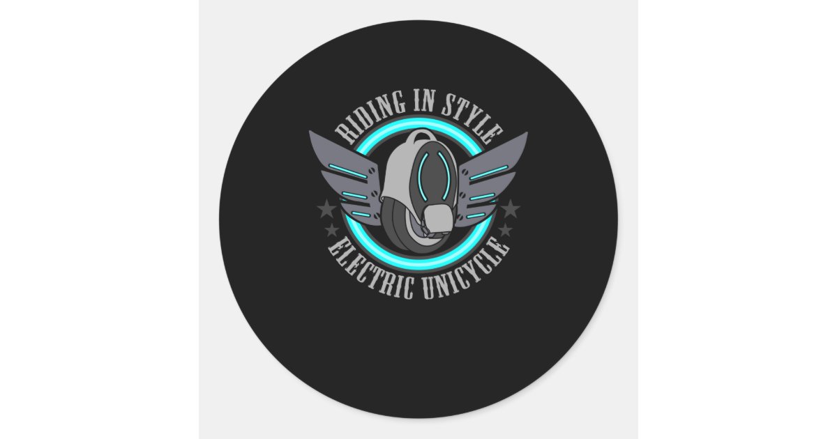 EUC Monowheel Riding in Style Classic Round Sticker | Zazzle