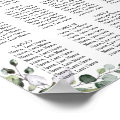 Eucalyptus 12 Tables Seating Chart Poster Sign | Zazzle