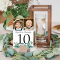 Eucalyptus 2 Photo Wedding Table Number Sign | Zazzle