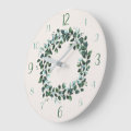Eucalyptus and Green Leafy Contemporary Wall Clock | Zazzle