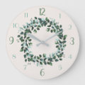 Eucalyptus and Green Leafy Contemporary Wall Clock | Zazzle