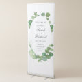 Eucalyptus Boho Greenery Floral Welcome Retractable Banner | Zazzle