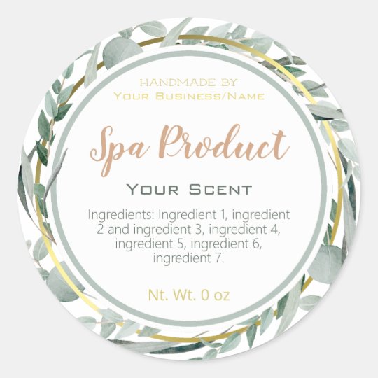 Eucalyptus Botanical Foliage Spa Product Labels | Zazzle.com