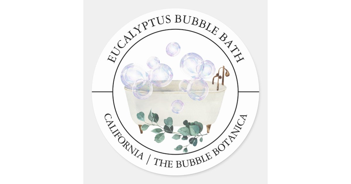 Eucalyptus Bubble Bath label | Zazzle