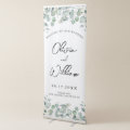 Eucalyptus Calligraphy Script Wedding Welcome Retractable Banner | Zazzle