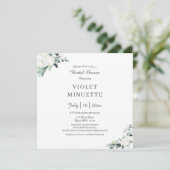 Eucalyptus Cotton | White Modern v2 Bridal Shower Invitation | Zazzle