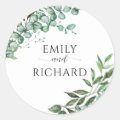 Eucalyptus Elegant Classic Round Sticker | Zazzle