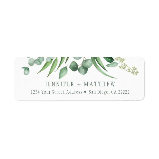 Eucalyptus Envy Botanical Return Address | Label | Zazzle