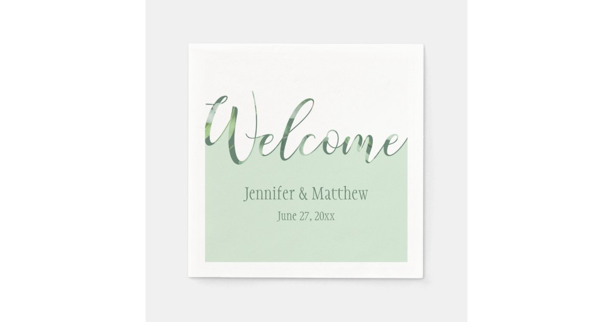 Eucalyptus Envy Welcome Reception Napkins | Zazzle