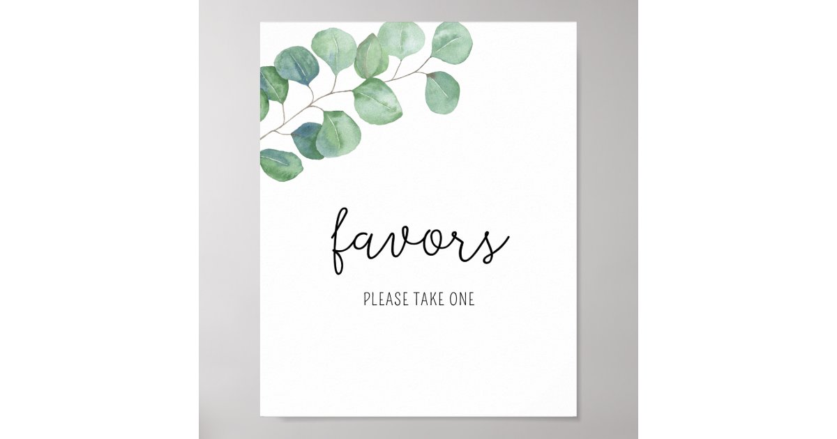 Eucalyptus - Favors, please take one poster | Zazzle