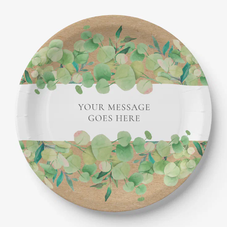 Eucalyptus Floral Paper Plates | Zazzle