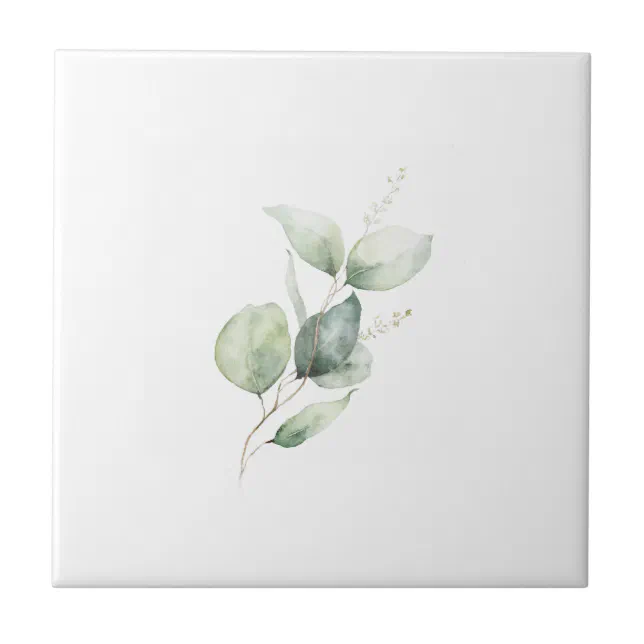 Eucalyptus Foliage Minimalist Botanical Ceramic Tile | Zazzle