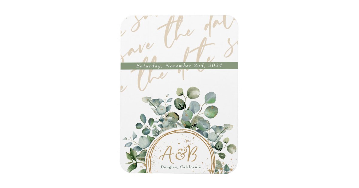 Eucalyptus Gold Glitter - Code 02 Magnet | Zazzle