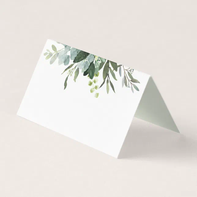 Eucalyptus Green Foliage Place Card | Zazzle