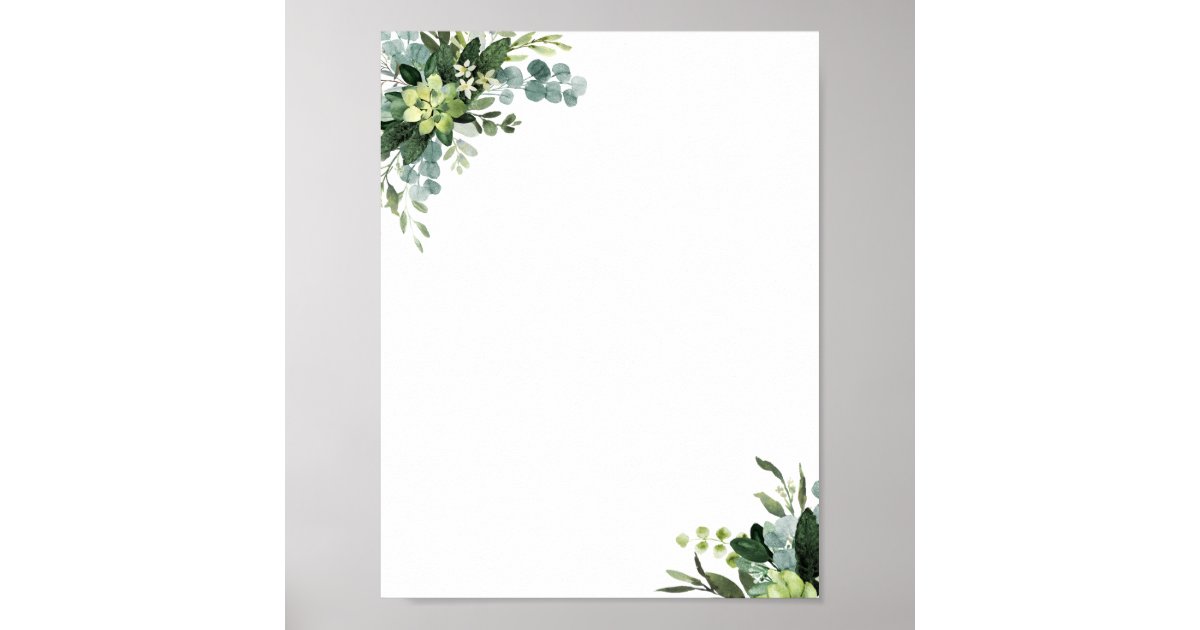 Eucalyptus Green Foliage Plain Poster | Zazzle