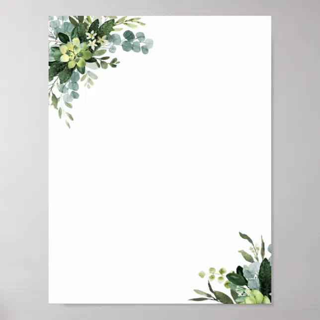 Eucalyptus Green Foliage Plain Poster | Zazzle