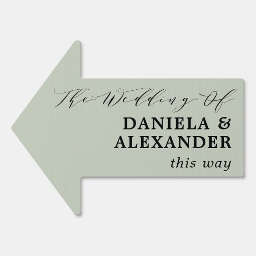Eucalyptus Green Wedding This Way Arrow Sign | Zazzle