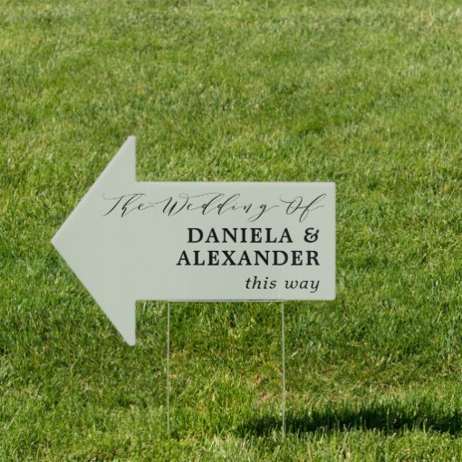 Eucalyptus Green Wedding This Way Arrow Sign | Zazzle