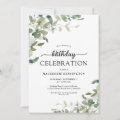 Eucalyptus Greenery Birthday Celebration Invitation | Zazzle