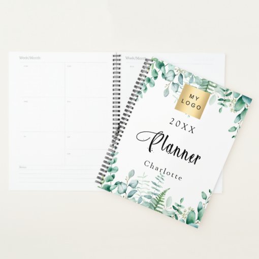 Eucalyptus greenery business logo 2024 planner | Zazzle