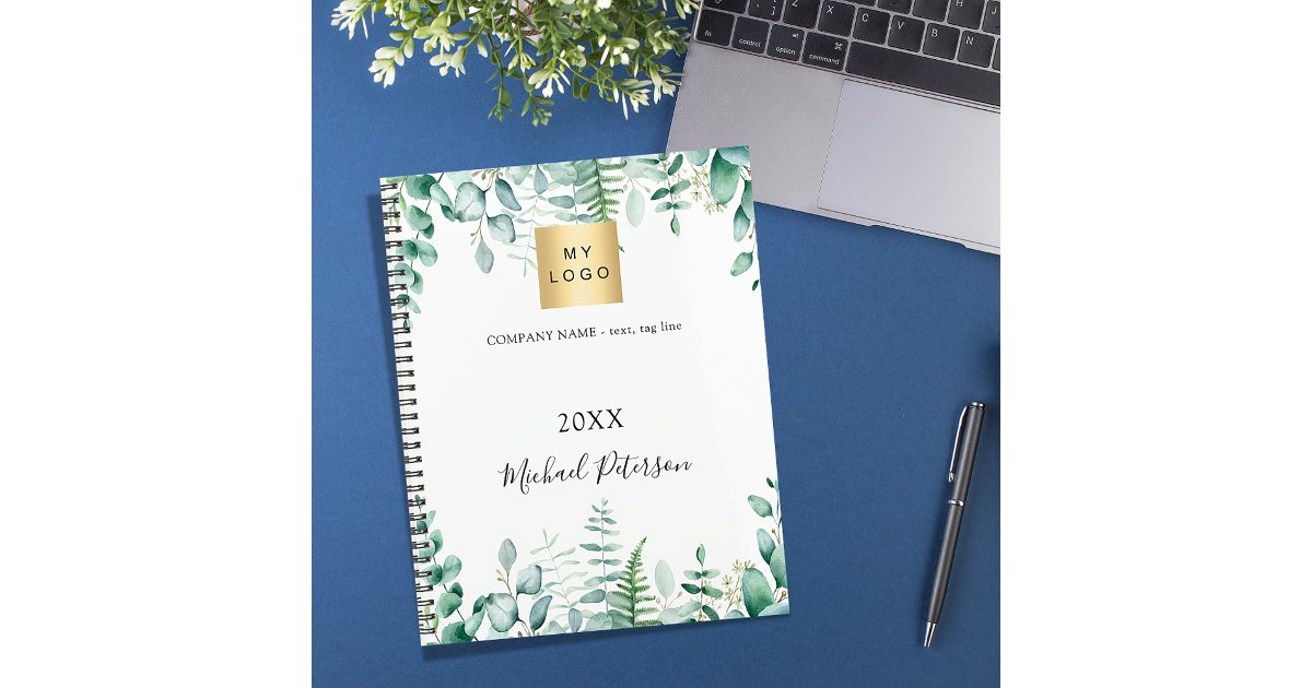 Eucalyptus greenery business logo 2024 planner | Zazzle