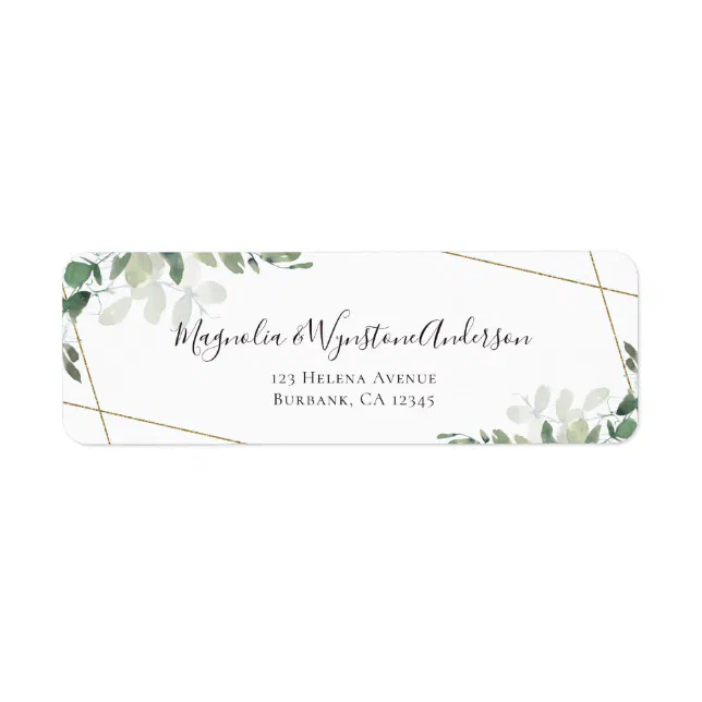 Eucalyptus Greenery Elegant Wedding Label | Zazzle