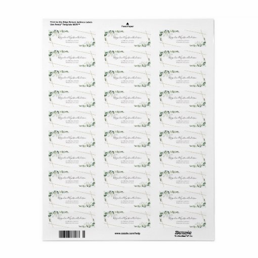 Eucalyptus Greenery Elegant Wedding Label | Zazzle