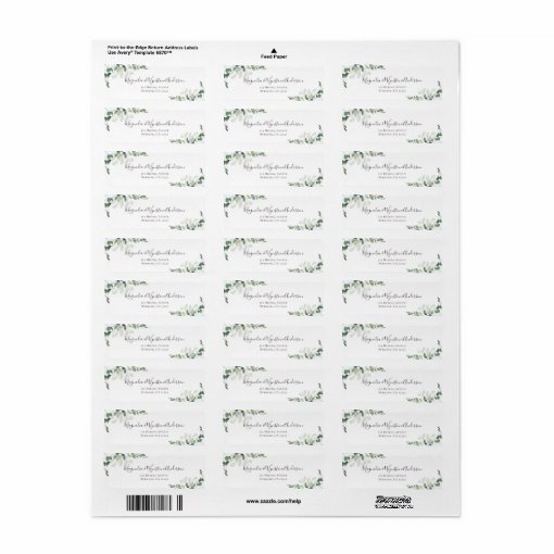 Eucalyptus Greenery Elegant Wedding Label | Zazzle