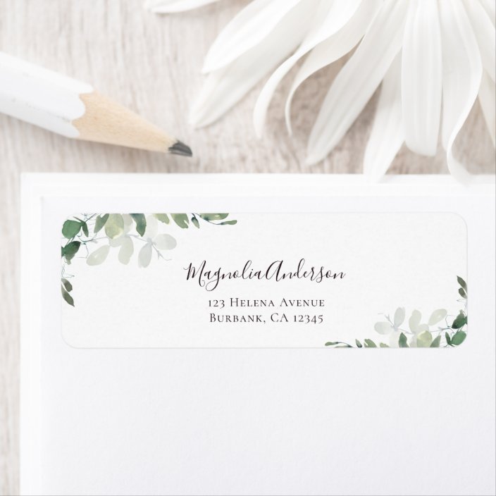 Eucalyptus Greenery Elegant Wedding Label | Zazzle.com