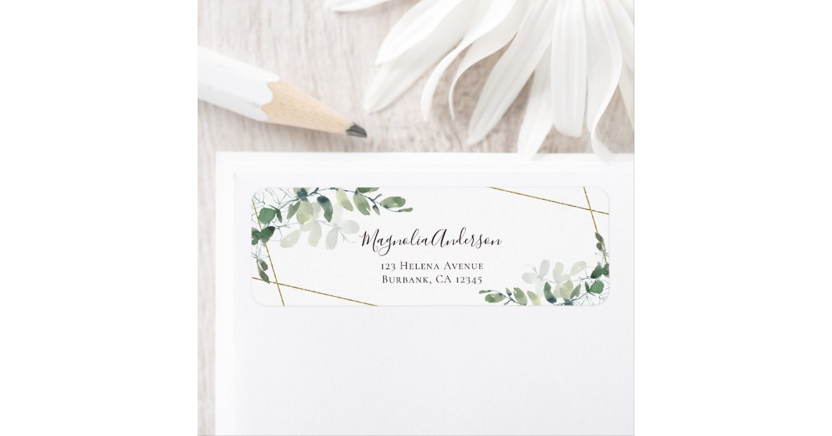 Eucalyptus Greenery Elegant Wedding Label | Zazzle