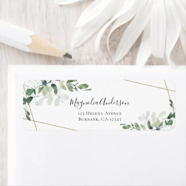 Eucalyptus Greenery Elegant Wedding Label | Zazzle