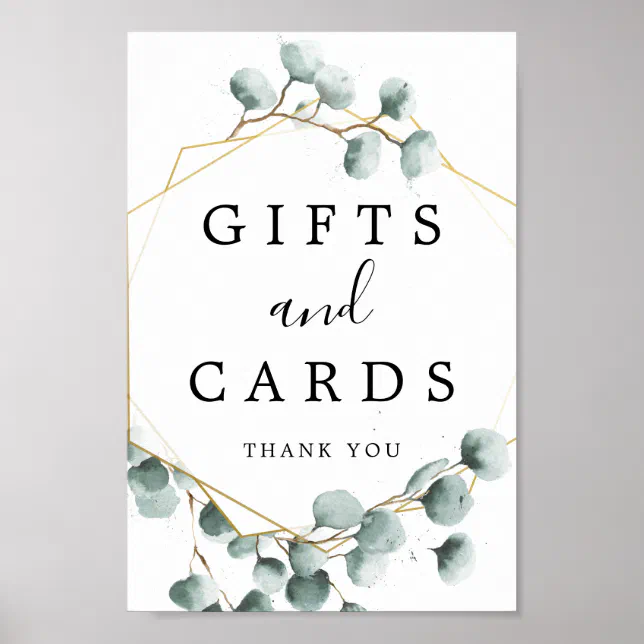 Eucalyptus Greenery Gifts and Cards Sign | Zazzle