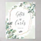 Eucalyptus Greenery Gold Geometric Gifts Cards Poster | Zazzle
