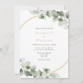 Eucalyptus Greenery Gold Sage Green Modern Wedding Invitation | Zazzle