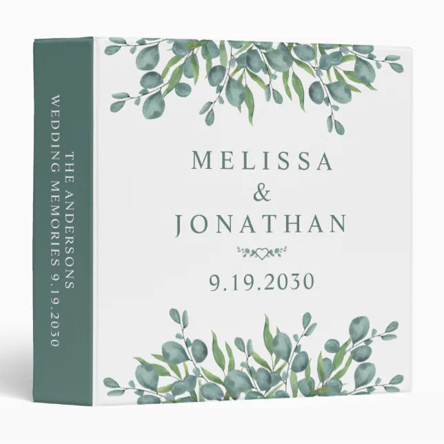 Eucalyptus Greenery Modern Wedding Photo Album 3 Ring Binder | Zazzle