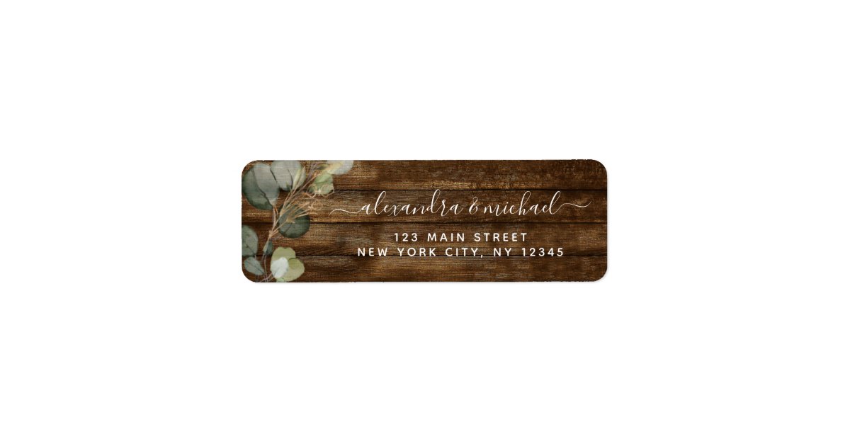 Eucalyptus Greenery Rustic Country Wedding Label | Zazzle