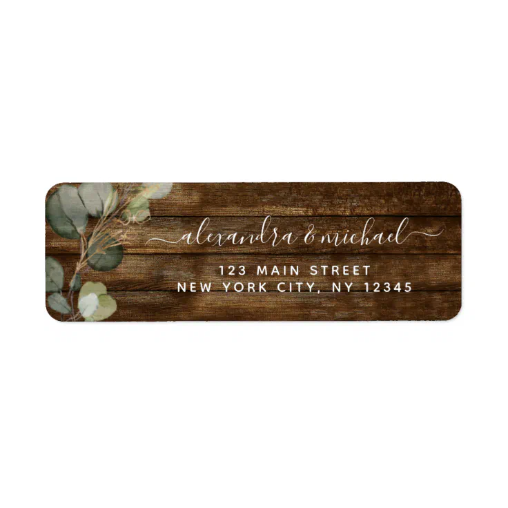 Eucalyptus Greenery Rustic Country Wedding Label | Zazzle