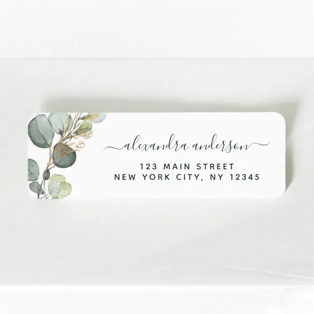 Eucalyptus Greenery Succulent Elegant Wedding Label | Zazzle